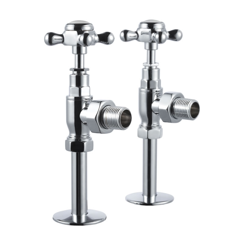 Angled Radiator Valves (Chrome) | SKU R6CHR | Burlington Bathrooms