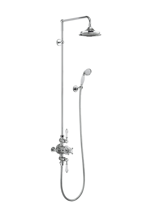 Avon Thermostatic Exposed Shower Valve Dual Outlet,Rigid Riser, Swivel ...