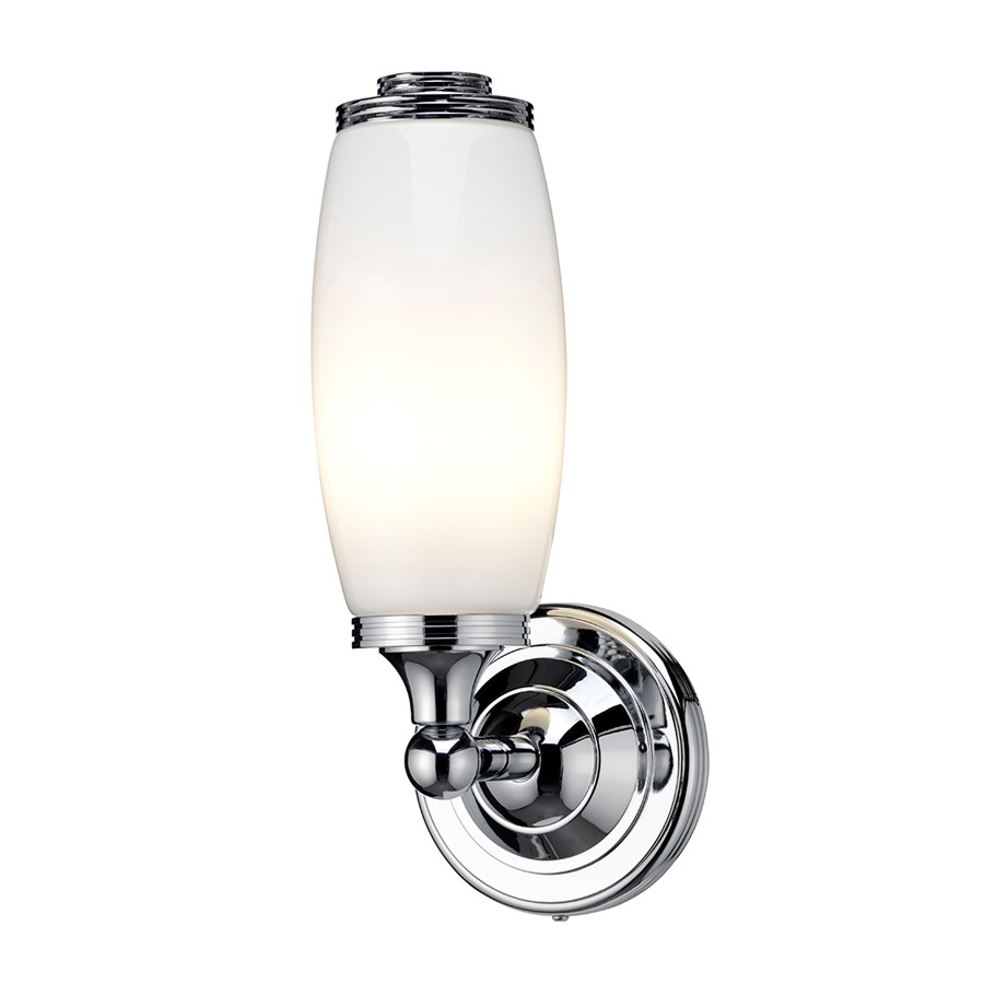 Round Frosted Glass Tube Wall Light | Burlington Bathrooms