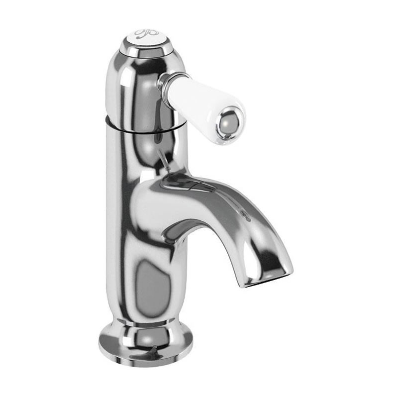 Chelsea Curved Basin Mixer without Pop-up Waste (with White accent ...
