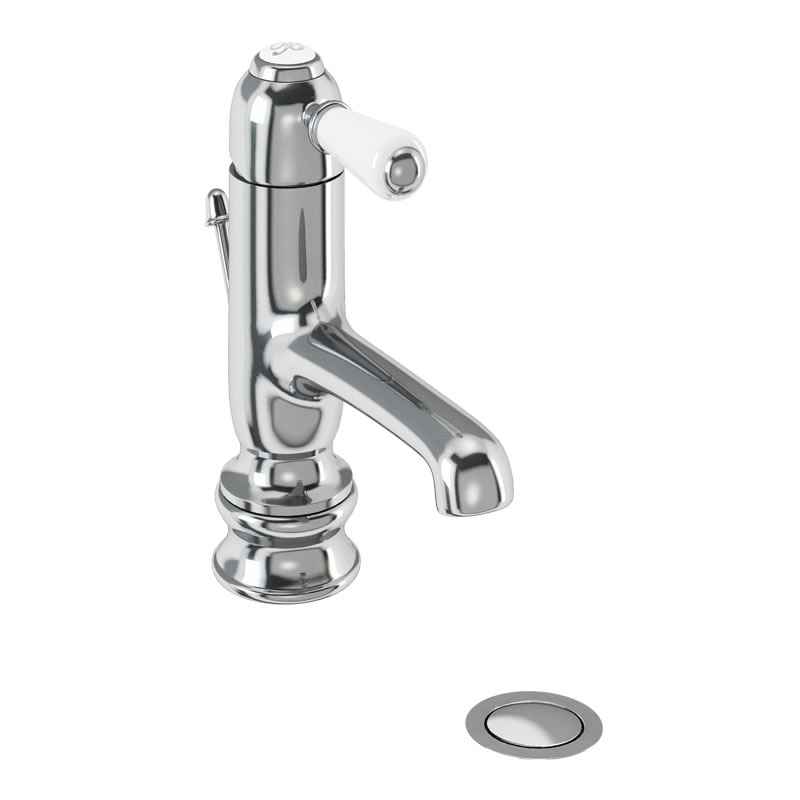 Chelsea Regent Straight Basin Mono Tap with Pop-up Waste (with White ...