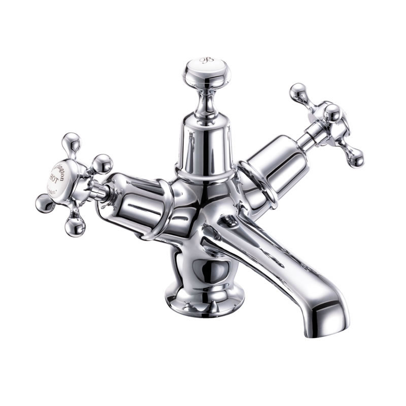 Claremont Basin Mixer with Click-Clack Waste (Quarter turn with White ...