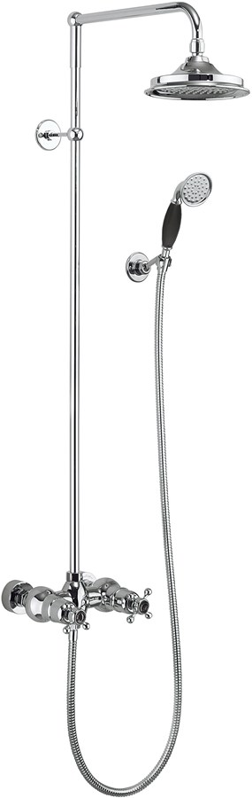 Eden Thermostatic Exposed Shower Bar Valve Dual Outlet, Rigid Riser ...