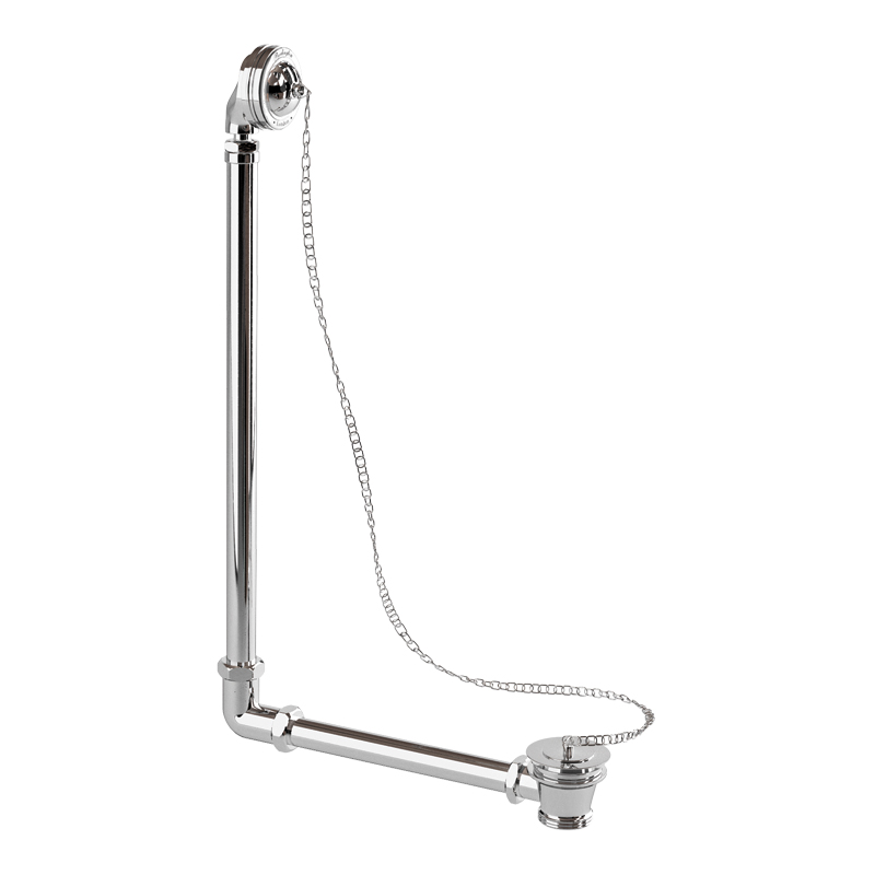 Exposed Bath Overflow, Plug & Chain (Chrome with White Ceramic) | SKU ...
