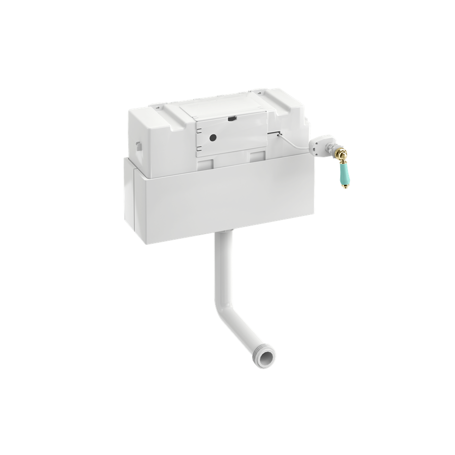 Bespoke Concealed Cistern with Lever Flush in Gold with Cosmic Green ...