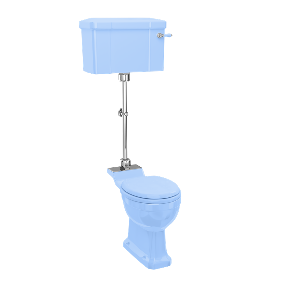 Bespoke Enchanted Blue Standard Medium Level WC with 520 Lever Cistern ...