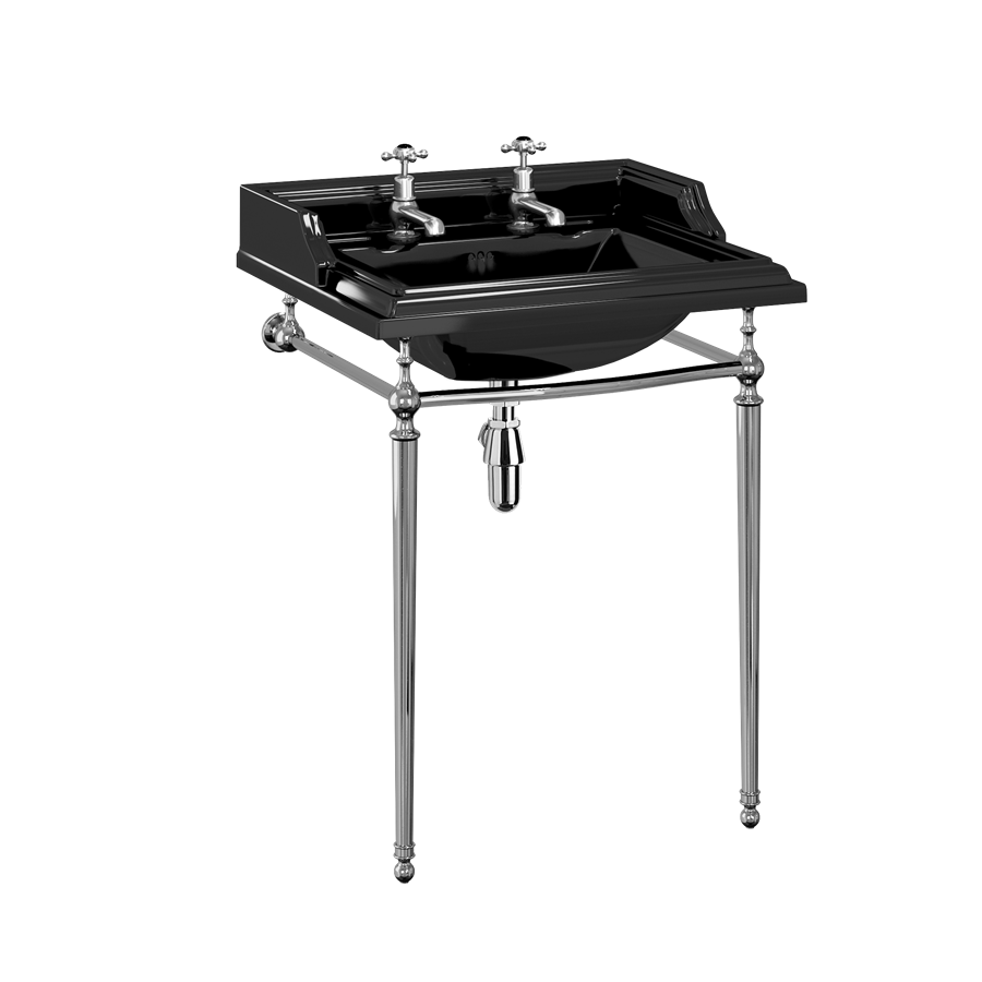 Bespoke Jet Classic 65cm Basin & Basin Stand (Jet with 1 tap holes ...
