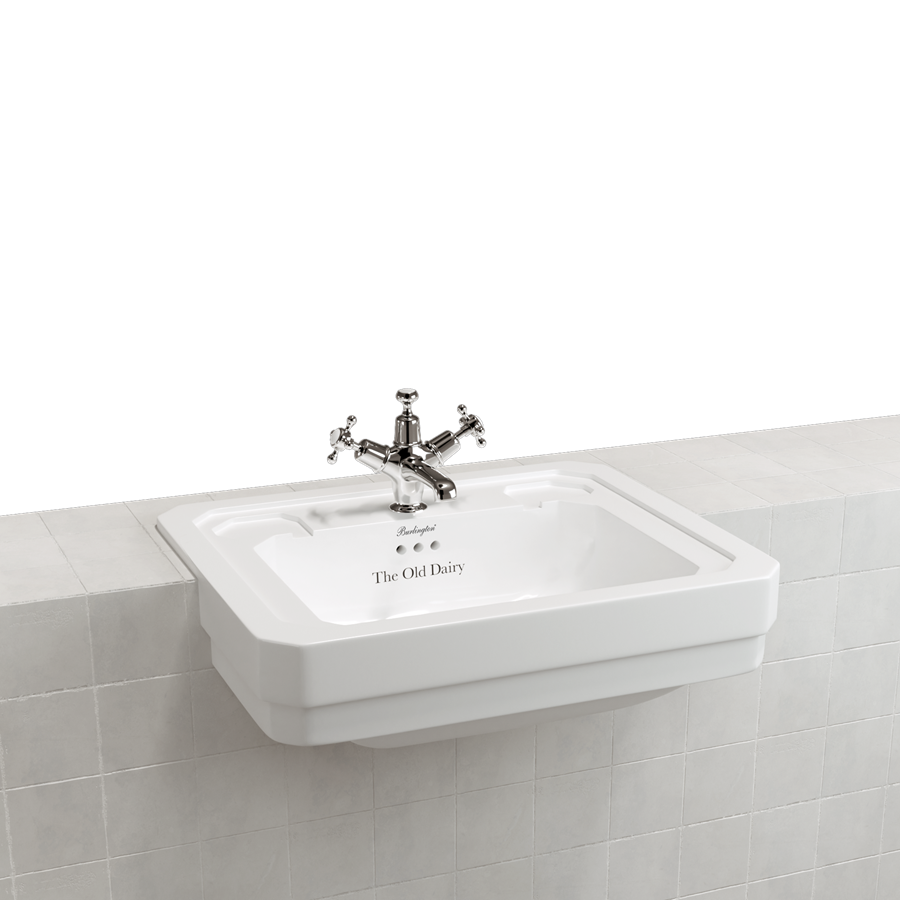 Bespoke Traditional Edwardian Semi-recessed Basin 58cm (with 1 tap hole ...