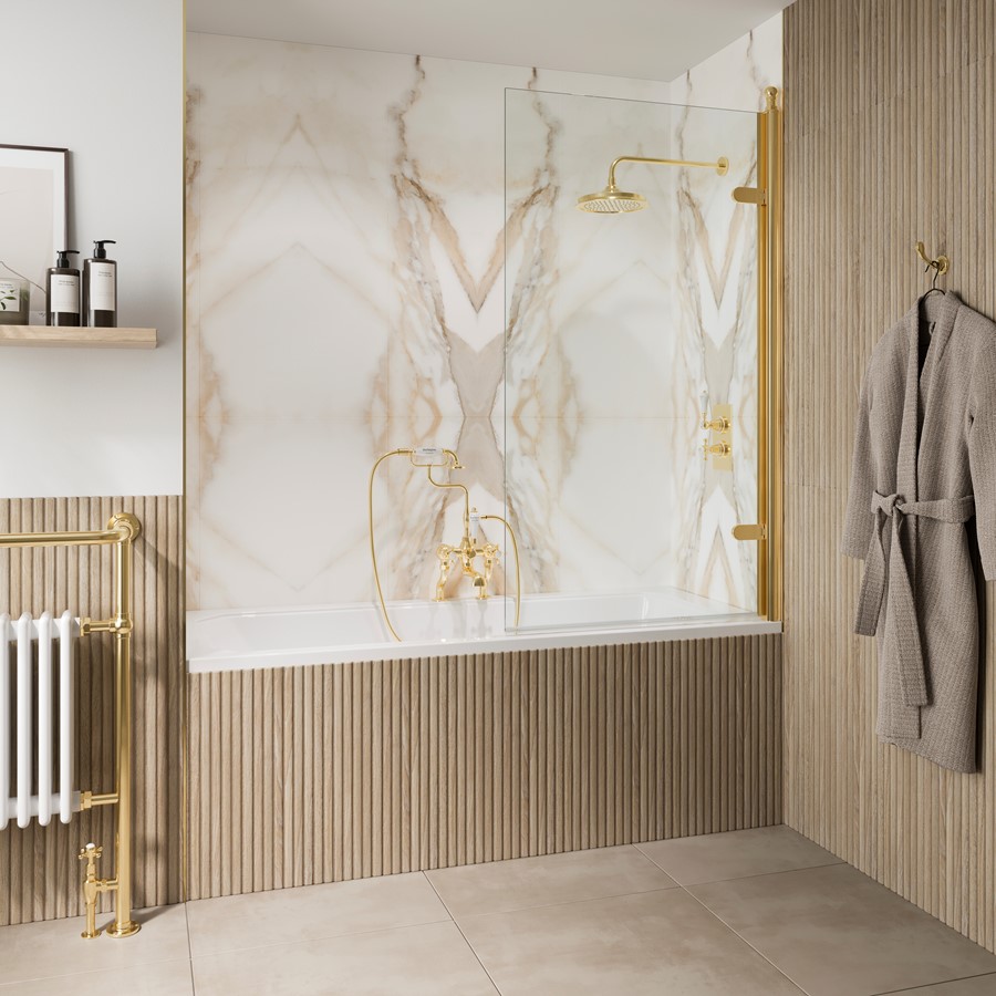 Classique Hinged Bath Screen | Burlington Bathrooms