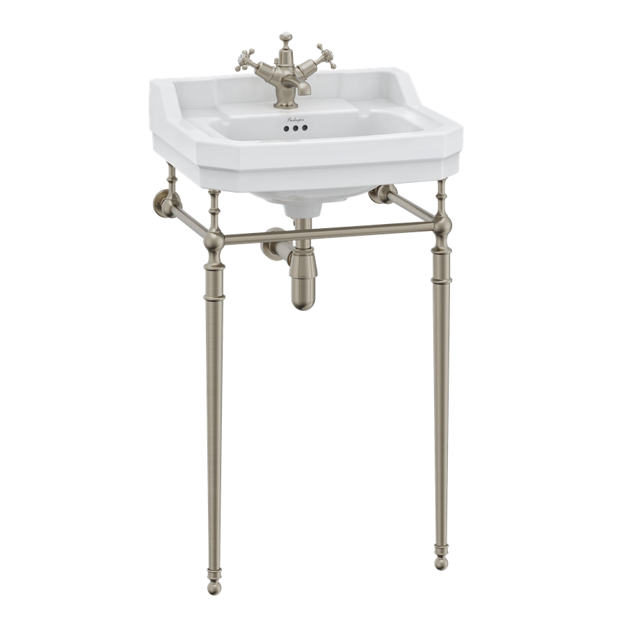 Edwardian 560mm Basin with Regal Washstand (1 tap hole & gold wash ...