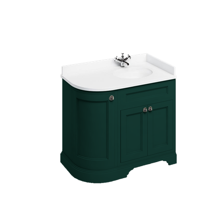 swirl corner vanity unit