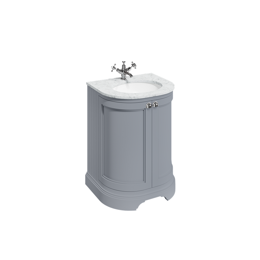 Freestanding 650 Curved Unit with Carrara White Worktop | Burlington ...