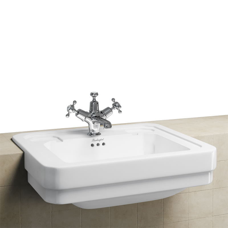 Semi Recessed Basin (1 tap hole) | SKU B121TH | Burlington Bathrooms